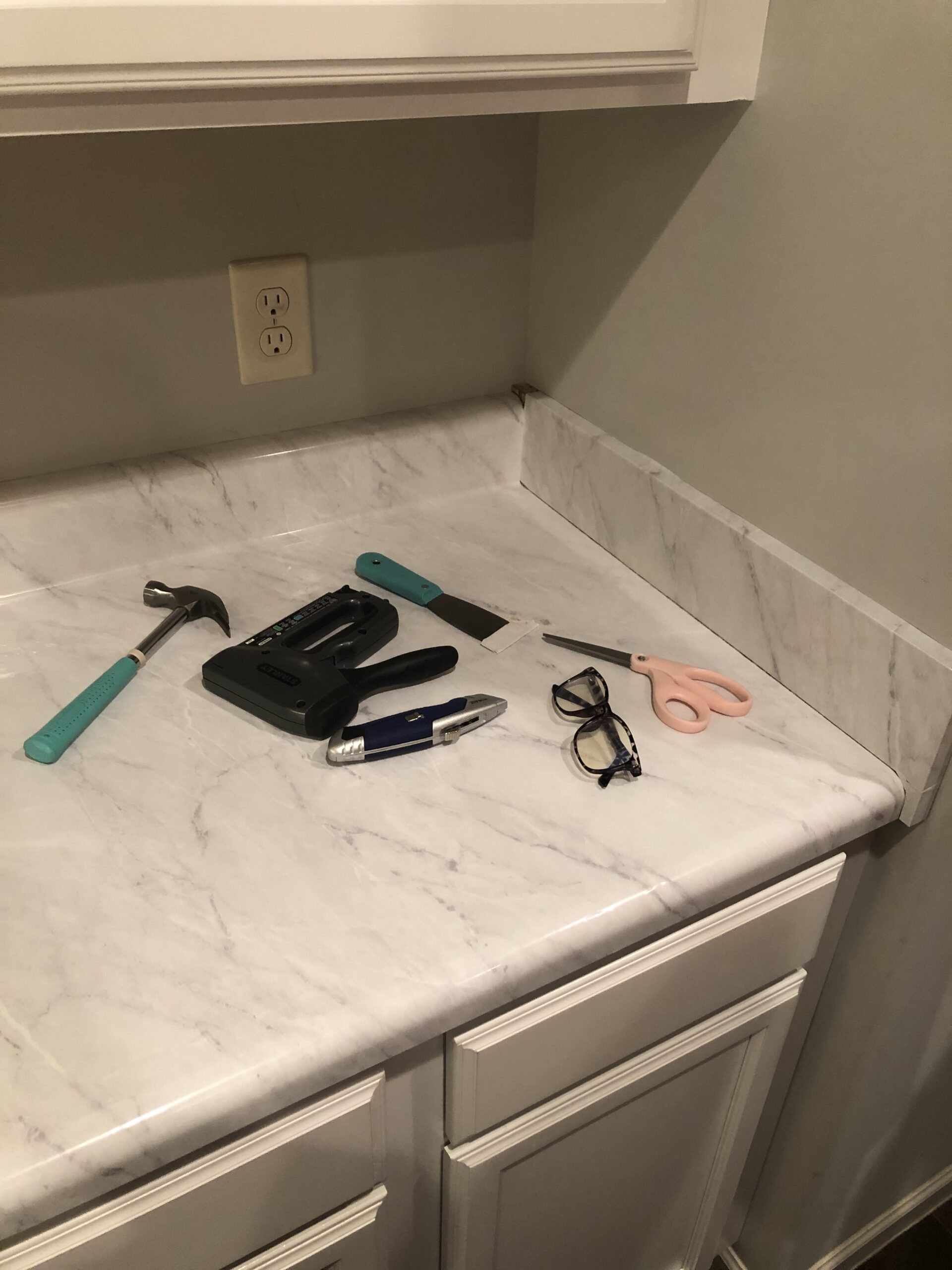 DIY Contact Paper Kitchen Countertops